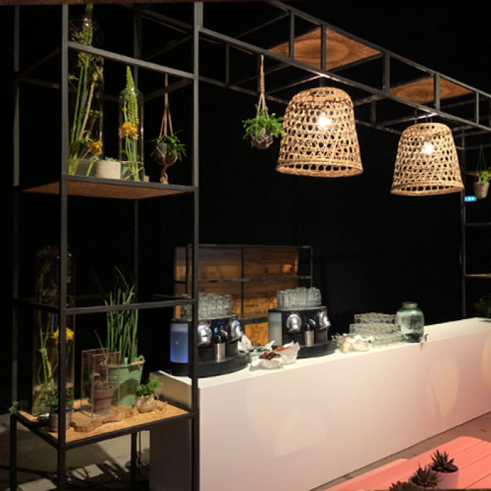 Rietenlamp met led lamp, 2 meter snoer - Héman horecaverhuur